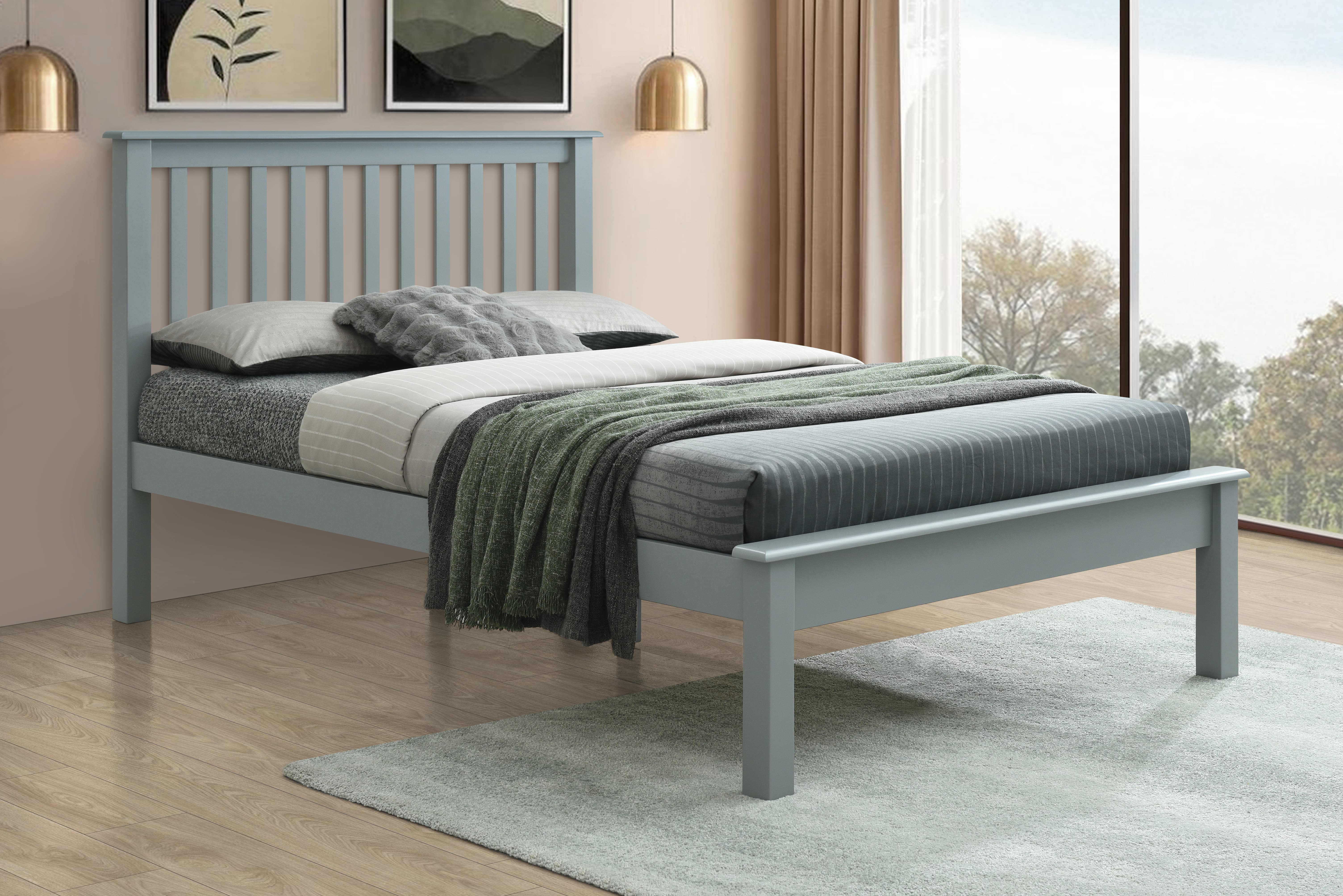Shaker Grey Wooden Bed Frame - Double – Bed Factory Direct
